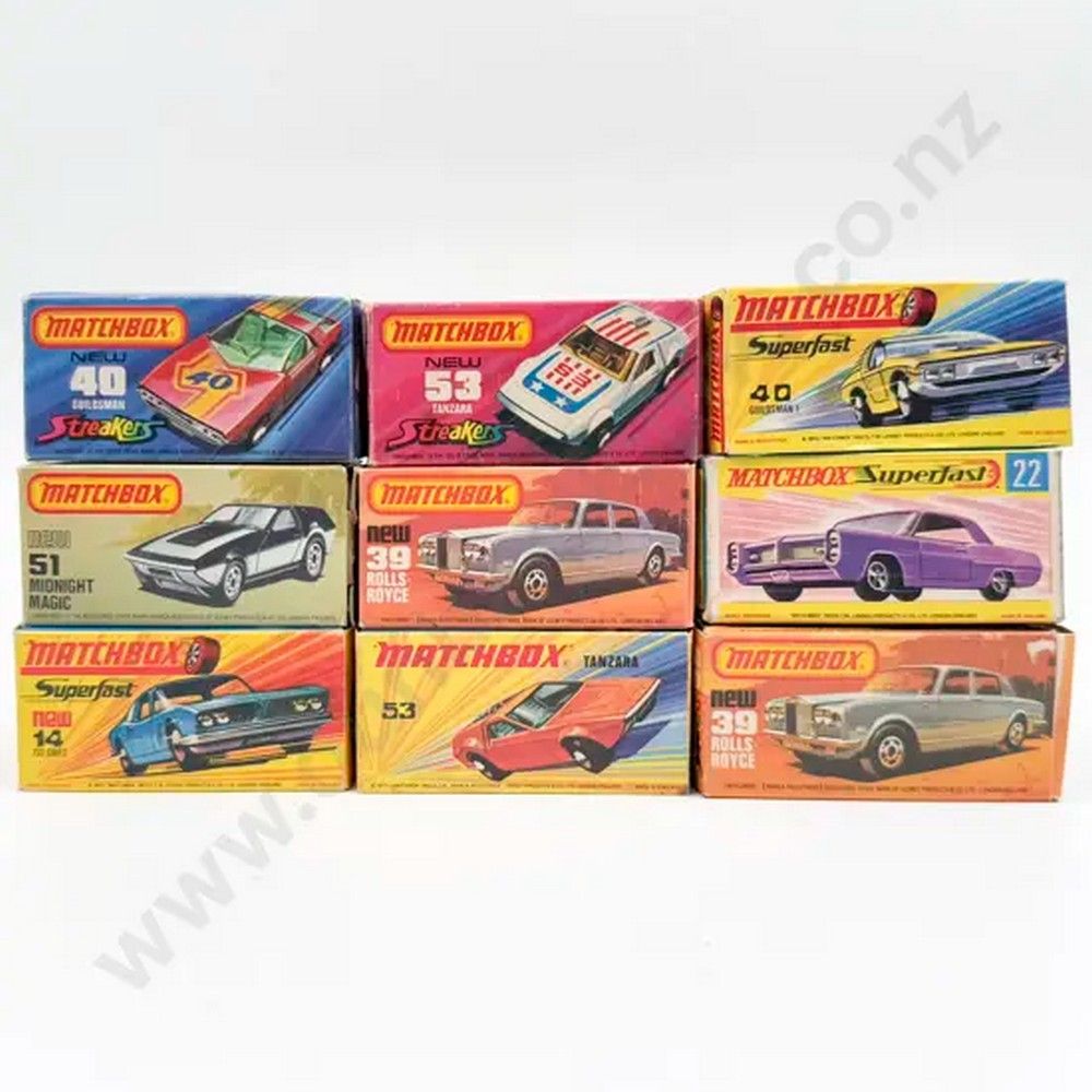 Lot of Nine Matchbox Superfast Models in Original Boxes - Branded ...