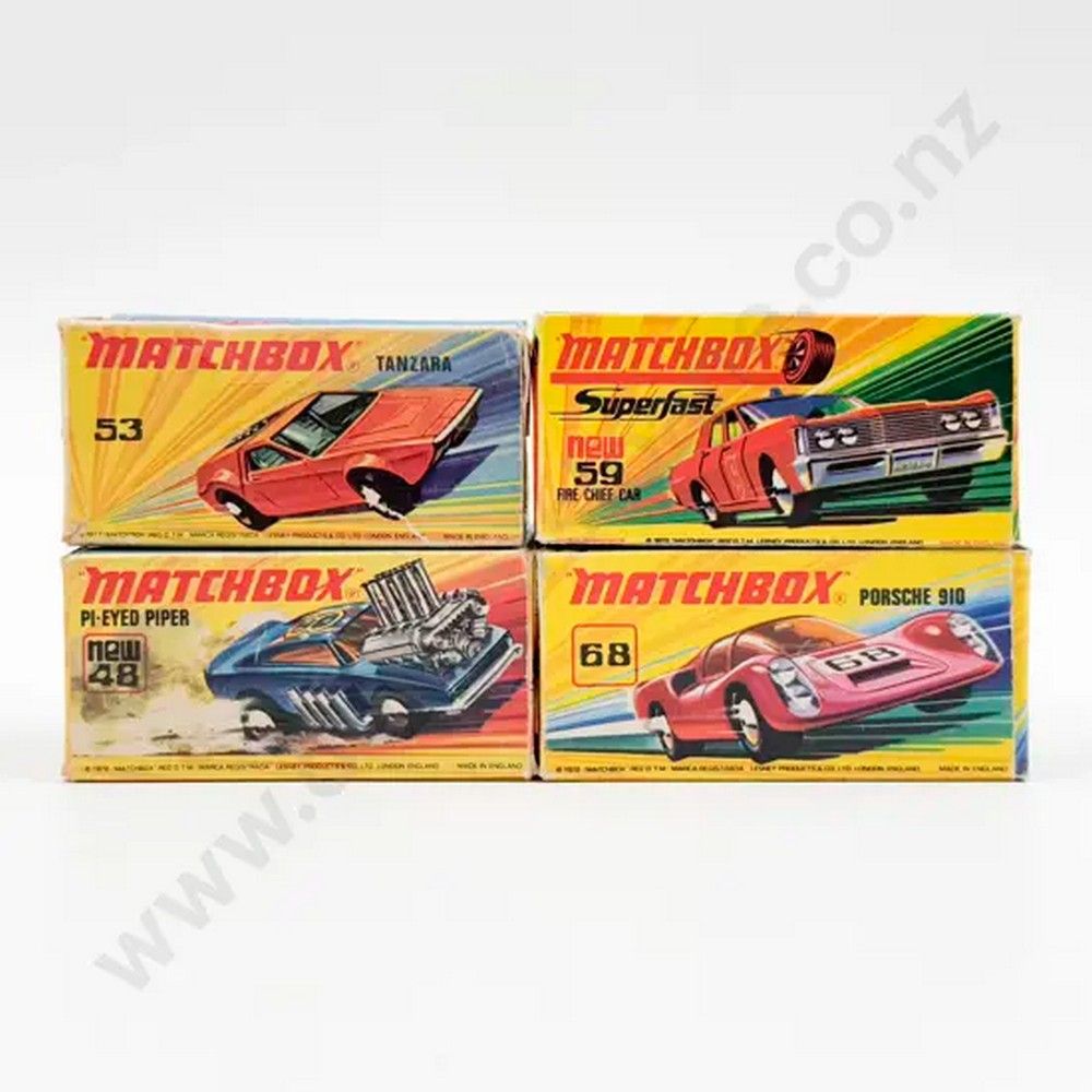 Matchbox Superfast boxed cars collection with Tanzara missing end flap - Branded - Matchbox ...