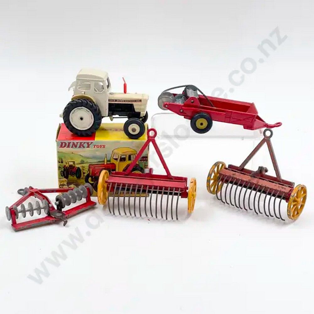 Dinky Boxed David Brown Tractor with Four Farm Ploughs - Branded ...