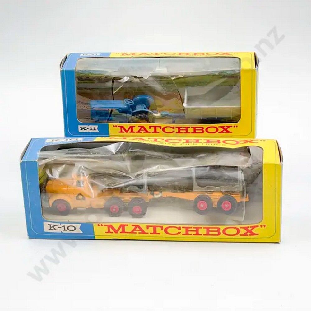 Matchbox King Size Pipe Truck and Fordson Tractor Farm Trailer ...