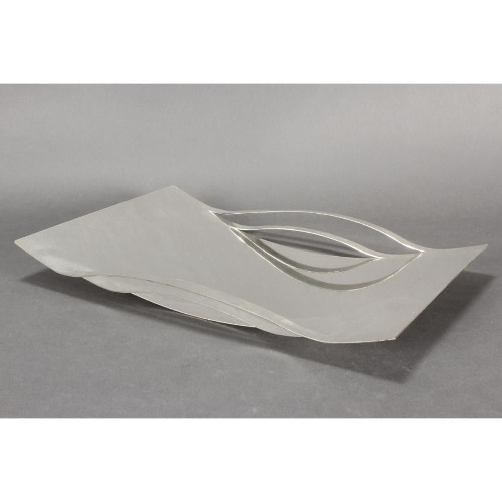 Curved Silver Plate Tray with Pierced Handles - Trays, Salvers and ...