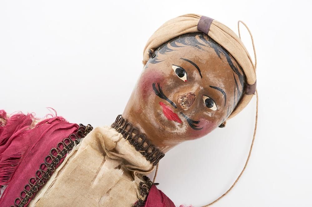 Mid 19th Century Indian Juggler Painted Wood Puppet Figure - Zother ...
