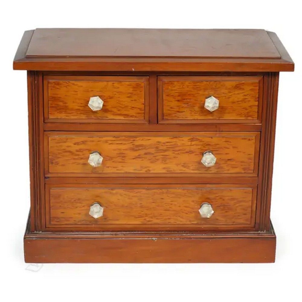1900s Kauri Apprentice Chest with Glass Handles and Reeded Panels ...