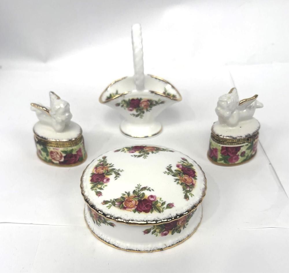 Royal Albert Old Country Roses Trinket Boxes Collection with Basket ...