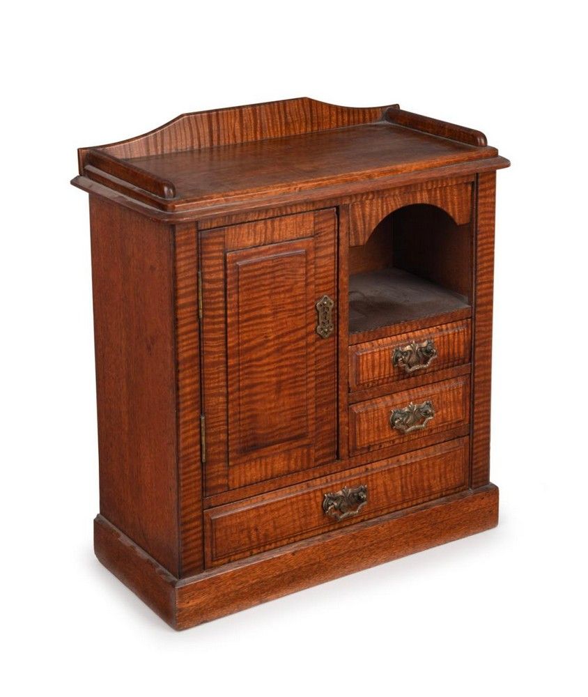 Australian Beaconsfield Miniature Cabinet: Fiddleback Maple & Huon Pine ...