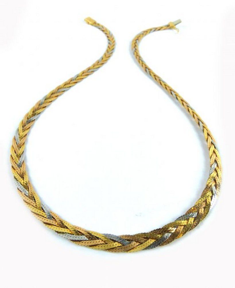 Tri-Tone Braided Snake Chain with Box Clasp - Necklace/Chain - Jewellery