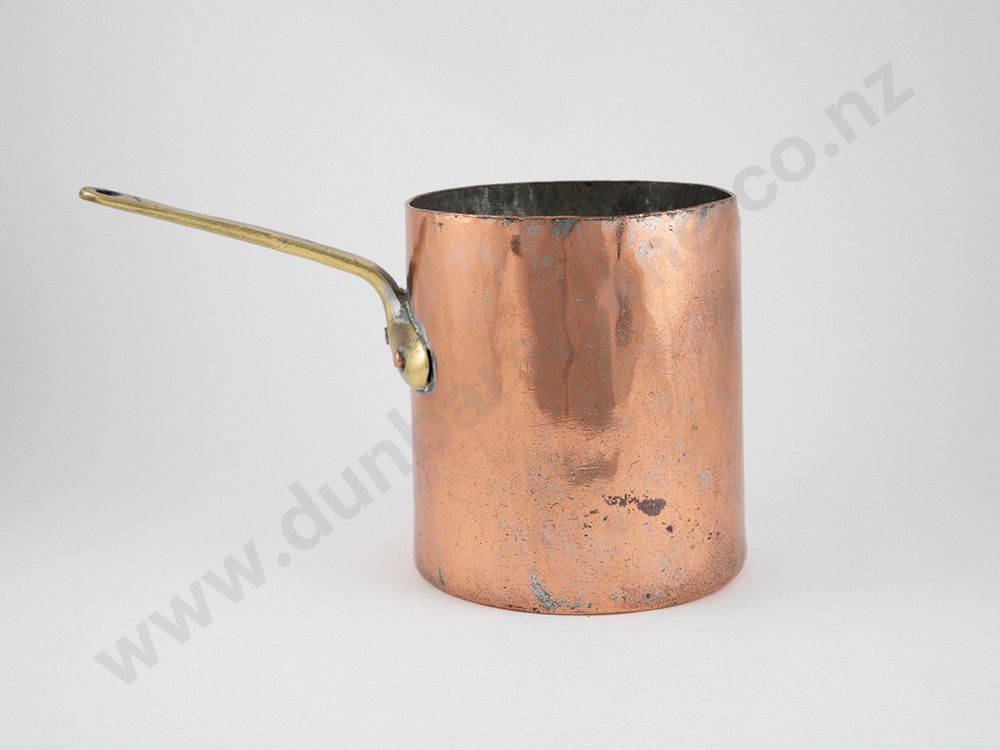 Victorian Copper Cooking Pot with Brass Handle - Copper - Metalware