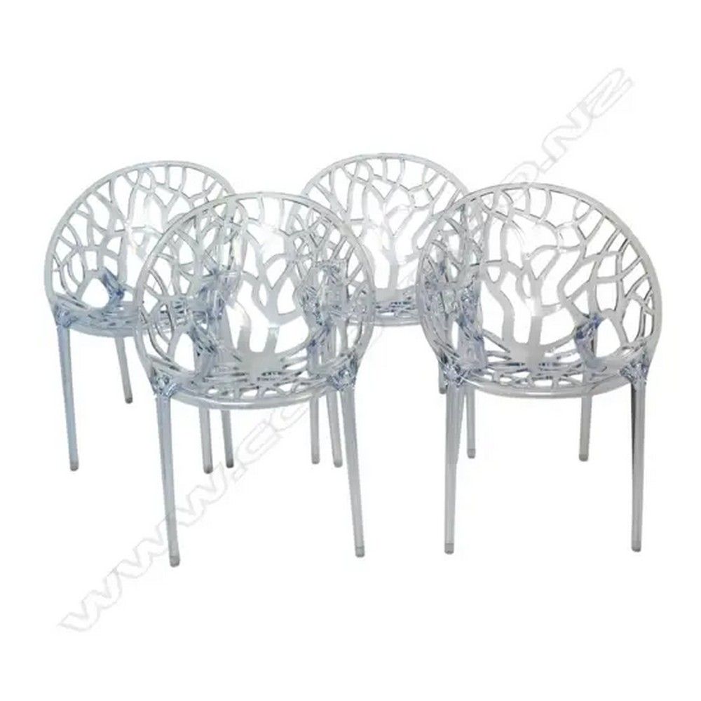 Set of 4 Siesta 'Crystal' Polycarbonate Outdoor Designer Chairs ...