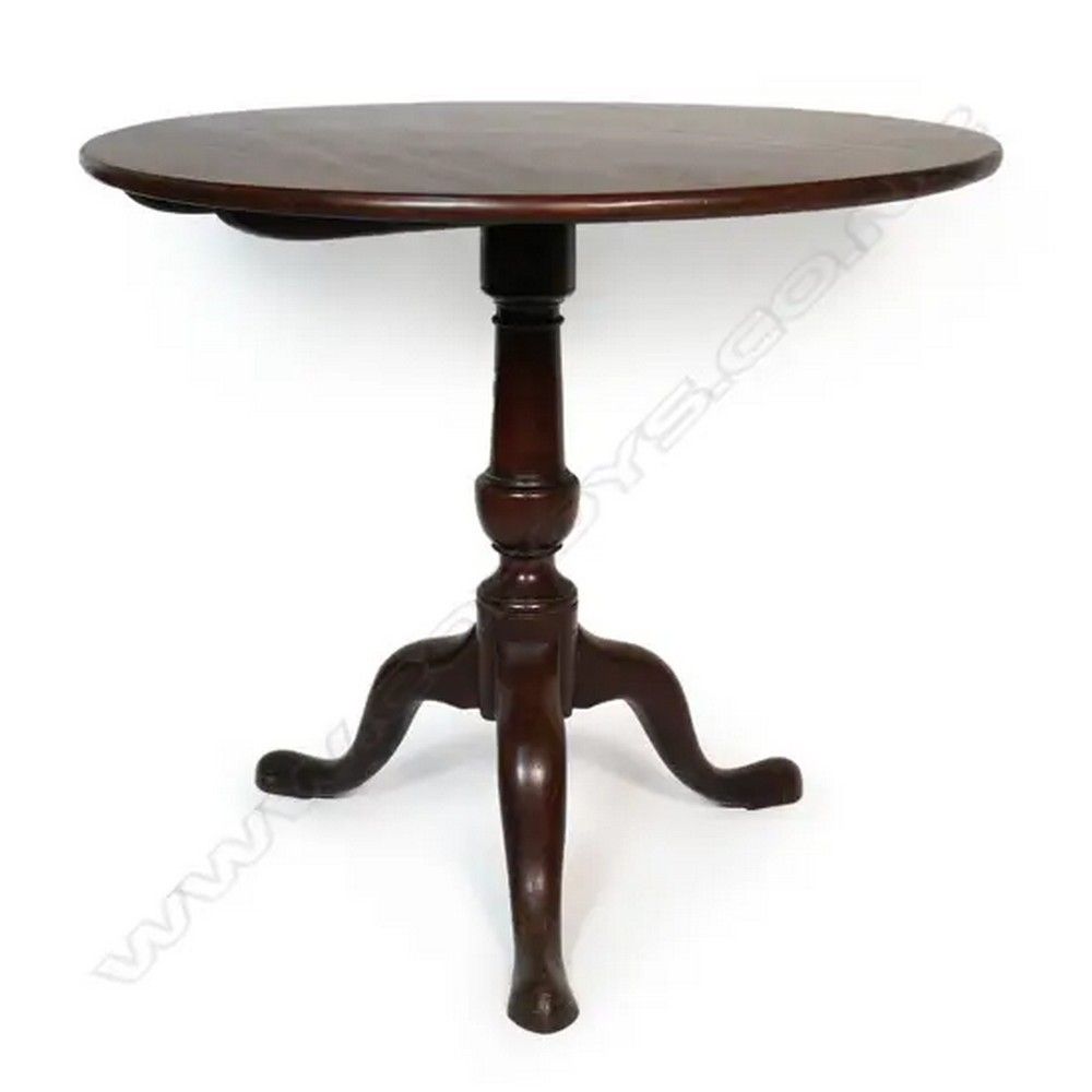 Georgian Mahogany Tilt Top Table with Turned Column Base - Tables ...