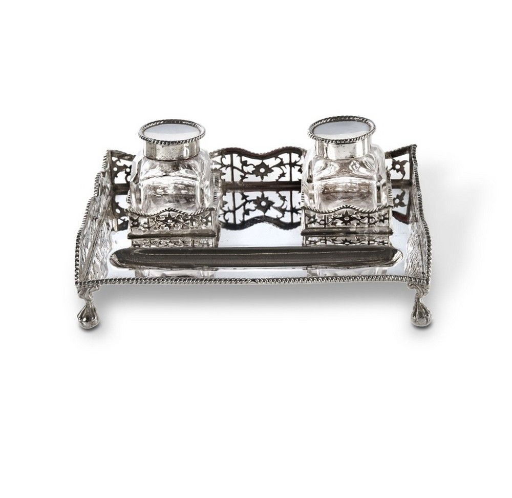 Victorian Sterling Silver Standish/Inkstand, London 1890, Provenance Mr ...