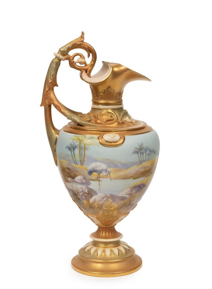 Royal Worcester Ewer Vase Hand Decorated by Walter Powell 1911 - Royal ...
