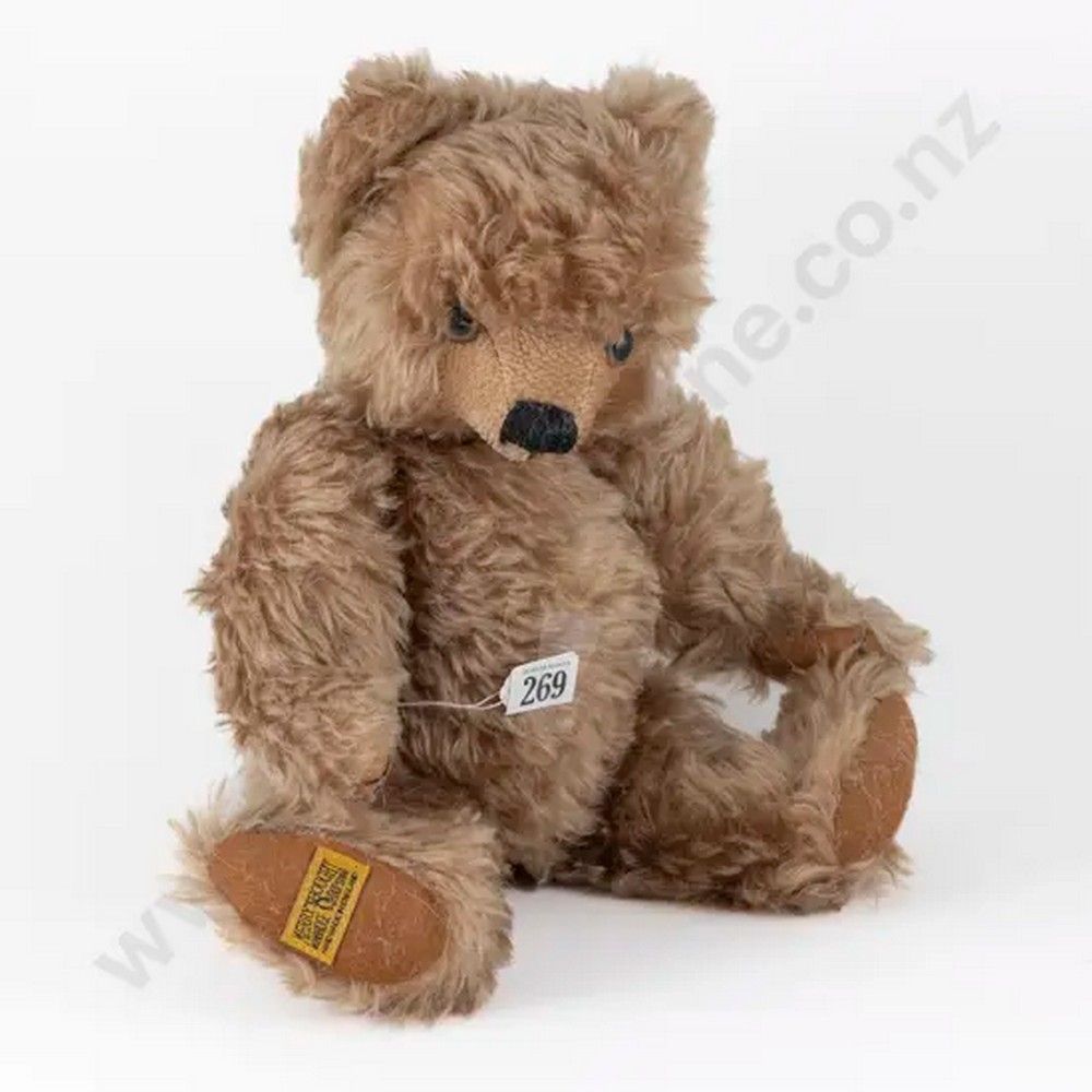 Merrythought Yes/No Teddy Bear, 42cm, Brown Mohair Plush, Tail ...