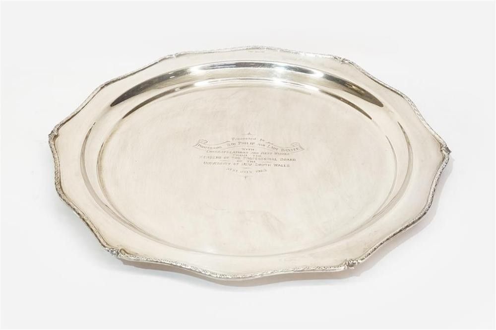 Australian Sterling Silver Salver by William J. Saunders, 1965 - Trays ...
