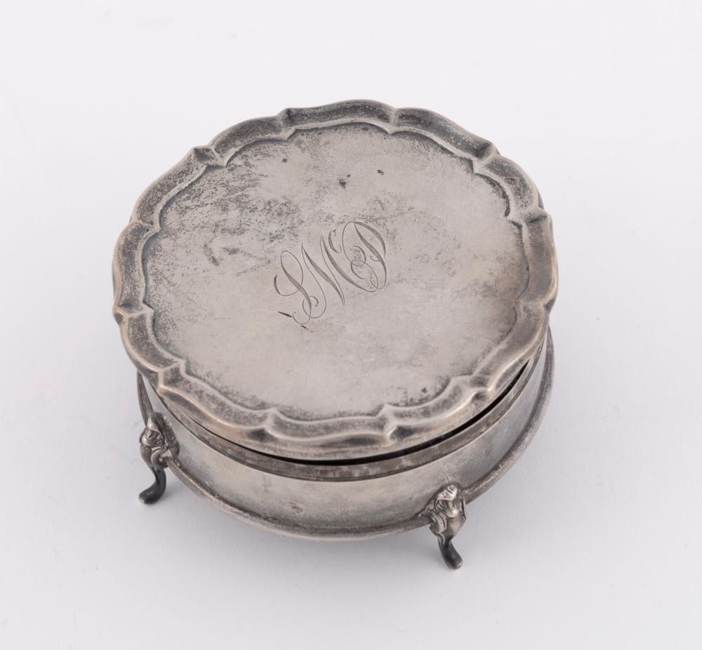 Sterling Silver Circular Jewellery Box by H. Matthews (1913) - Boxes ...