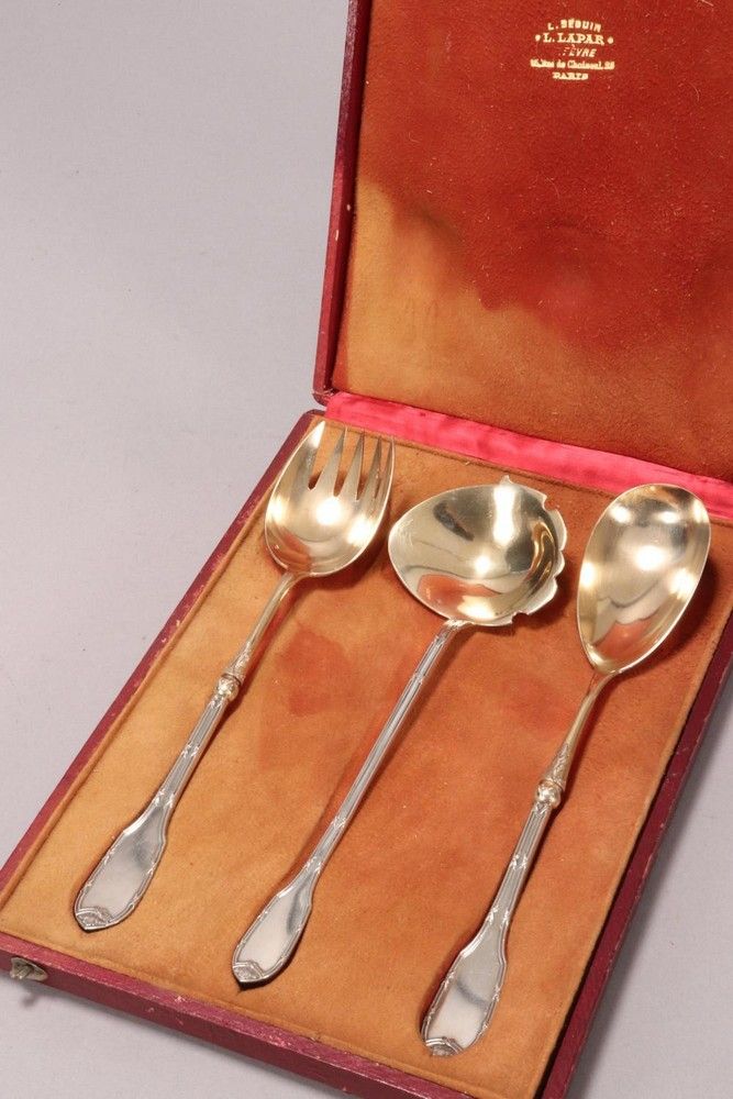 French Gilt Silver Utensil Set in Original Retail Box - Flatware ...