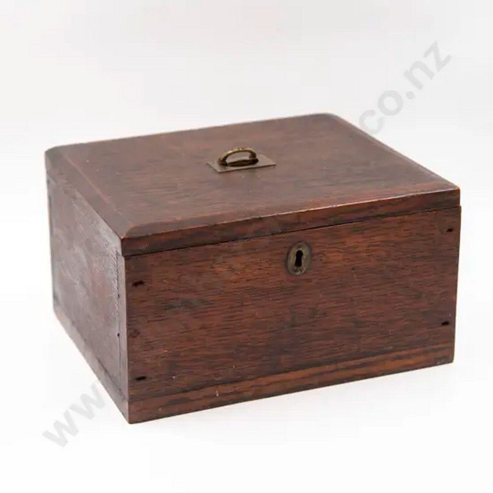 Late Victorian Heavy Oak Panel Work Box, 28 cm Long - Boxes - Writing ...