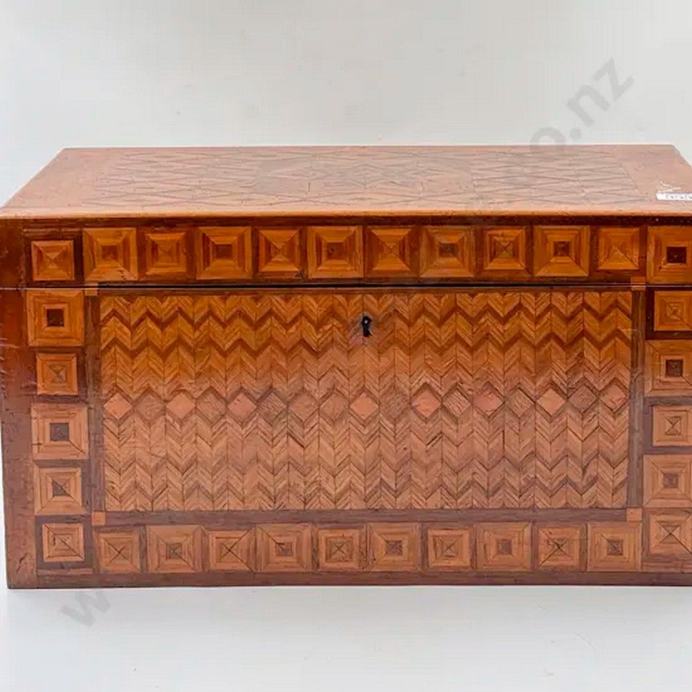 New Zealand Colonial Timbers Parquetry Box, William Norrie Style ...