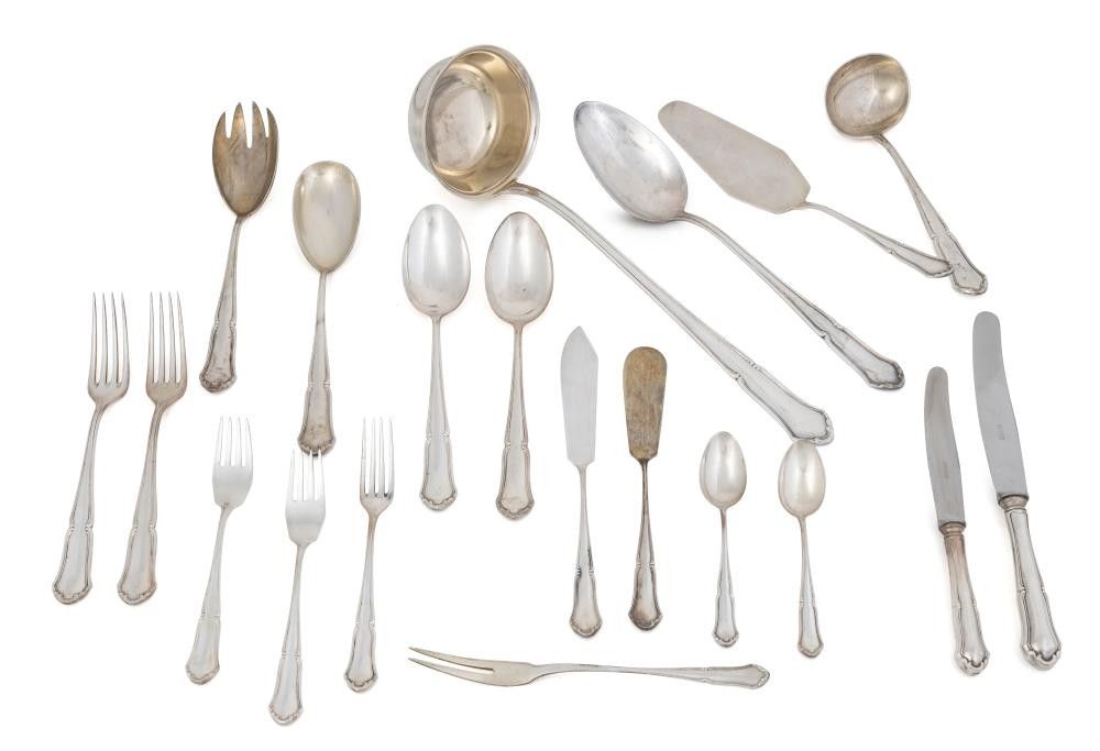 German Continental Silver Flatware Service for Twelve, Early 20th ...