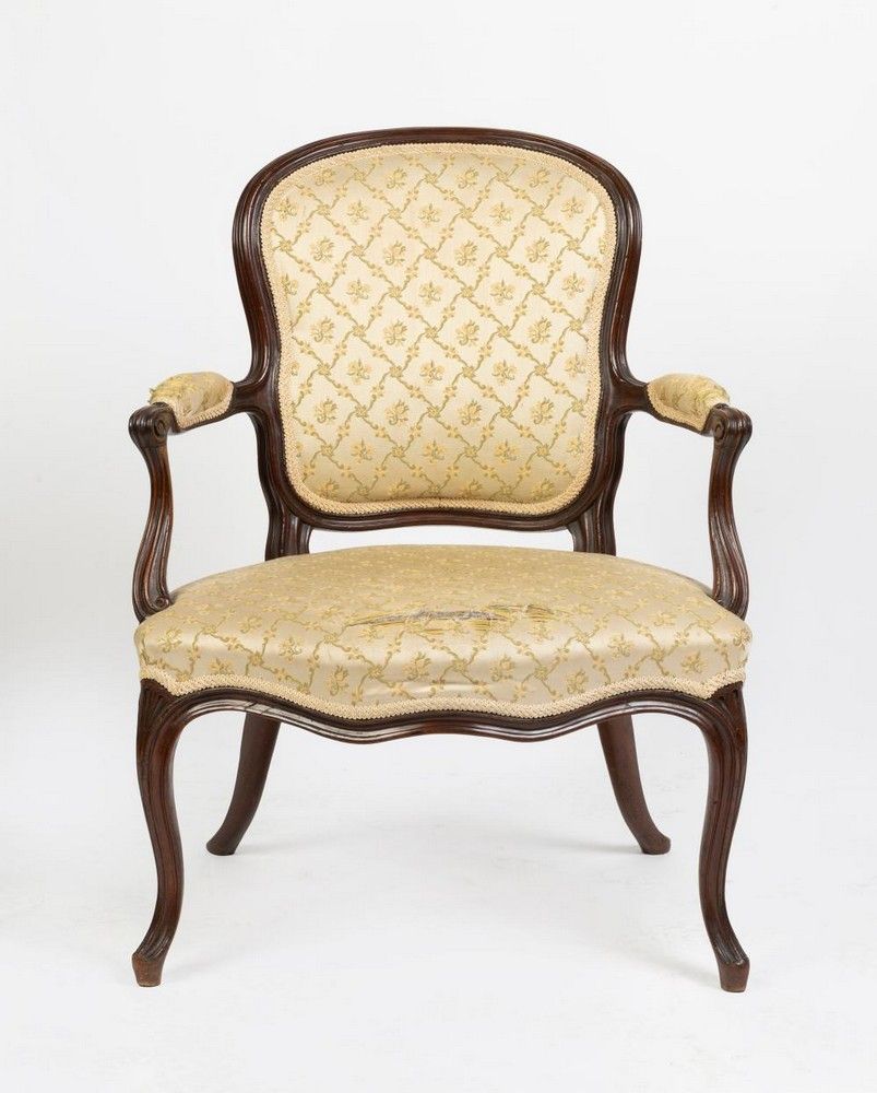 George III mahogany elbow chair, early 19th century, channel grooved ...