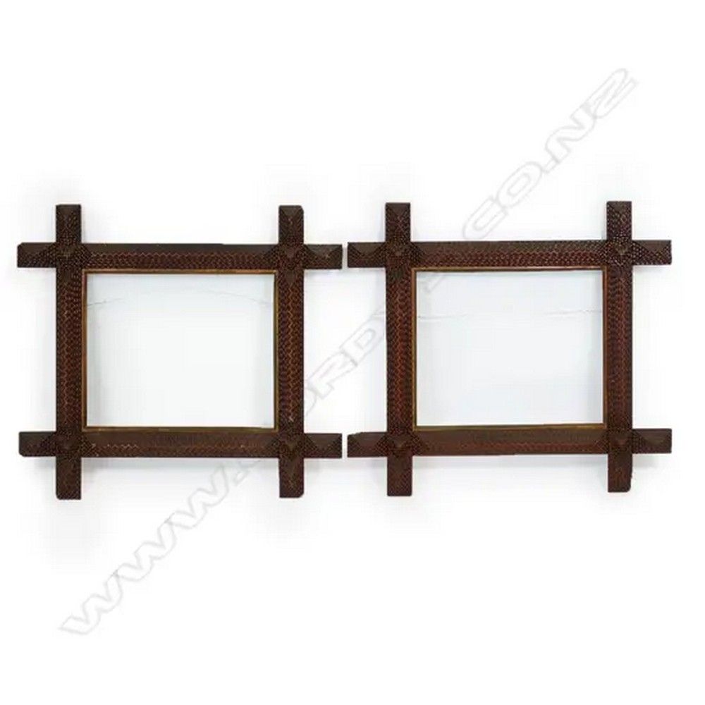 C.1900 Kauri Tramp Art Heart Picture Frames with Gilt - Frames - Small ...