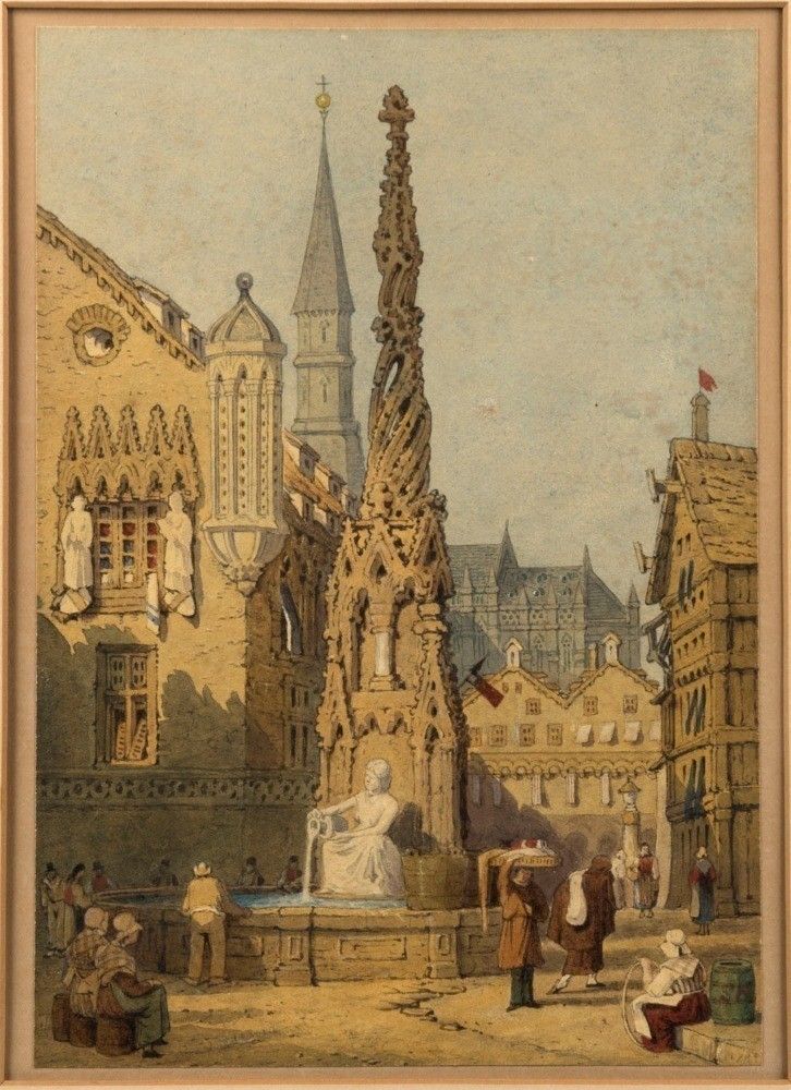 Rouen Scene by Samuel Prout, Watercolour, Signed, 1783-1852 ...