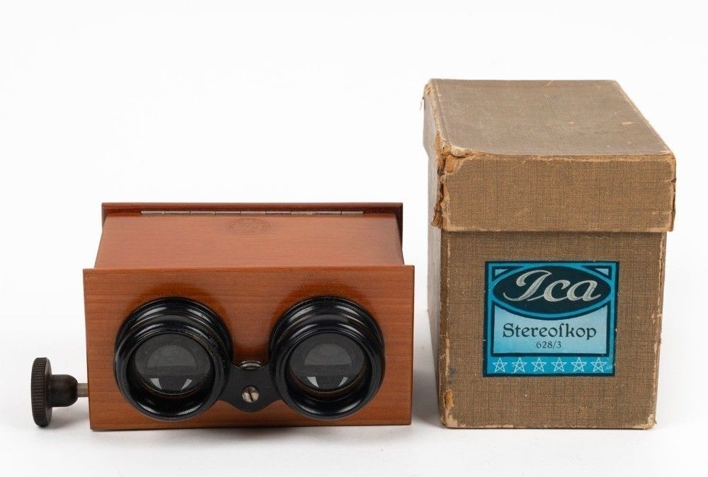 Antique Ica Handheld Stereoscope with Maker's Box, c. 1900 - Optical ...