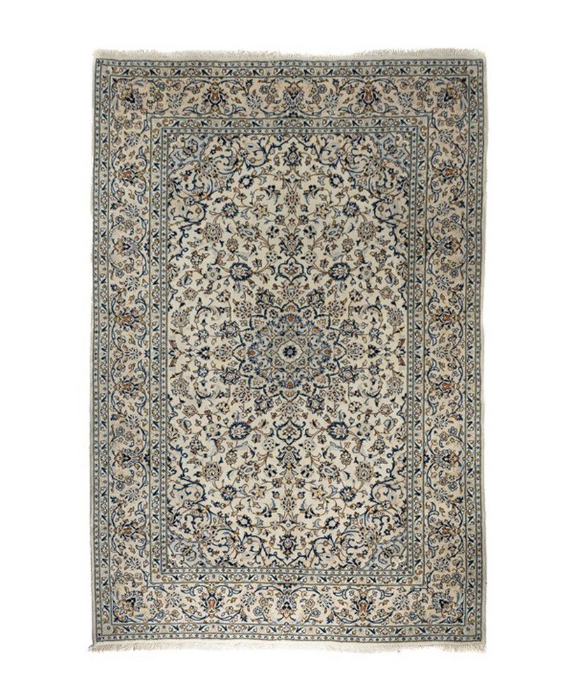 Persian Floral Carpet - Cream and Dark Blue - Rugs & Carpets - Textiles ...