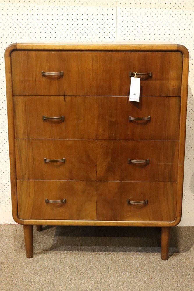 1960s Walnut Chest of Drawers with Curved Edges - Zother - Furniture ...