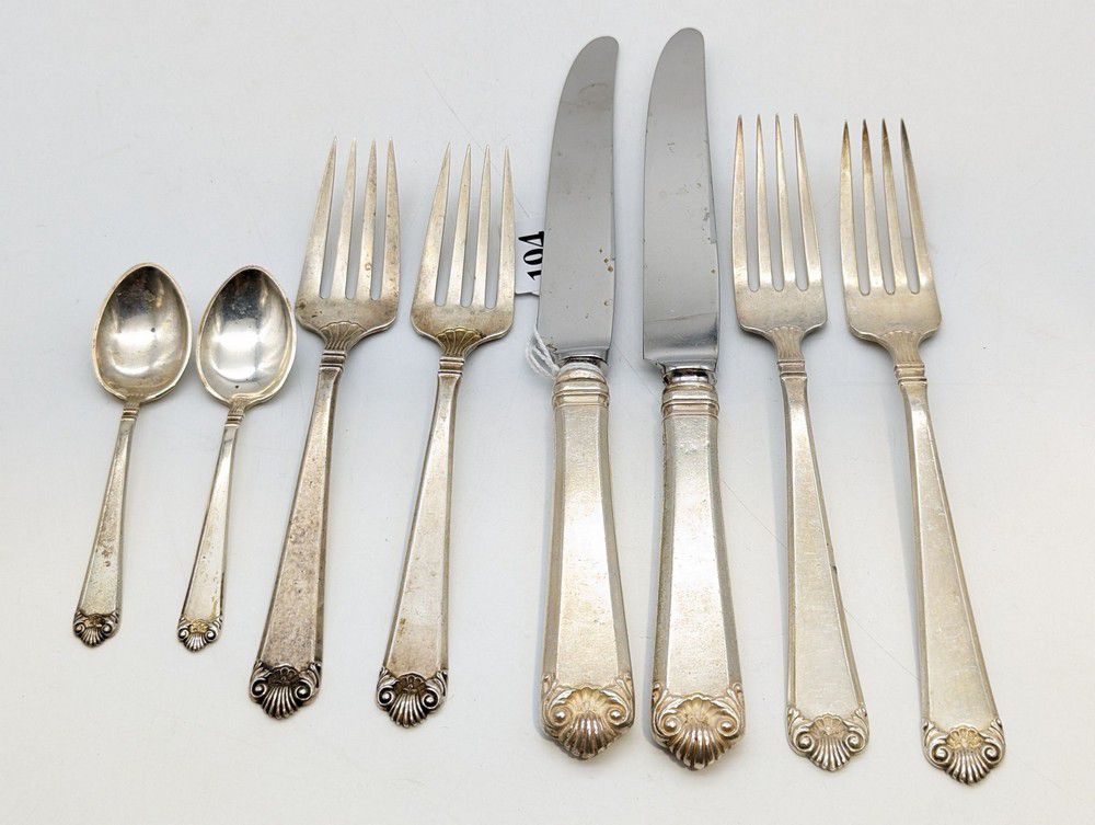 Art Deco Sterling Silver Flatware Set - 1683g - Flatware/Cutlery and ...