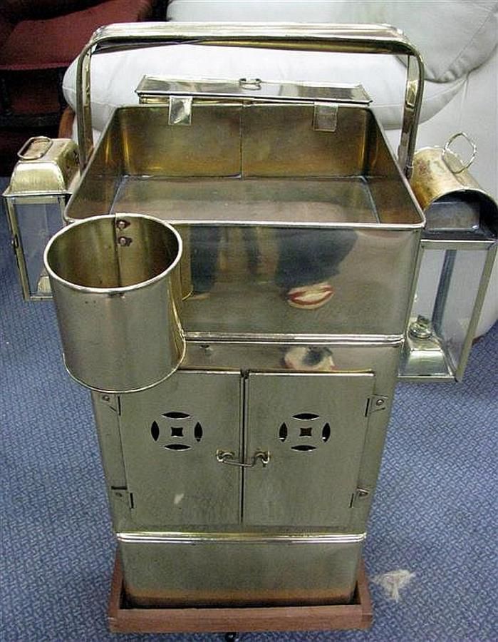 Thai Square Noodle Cart - Brass - Oriental