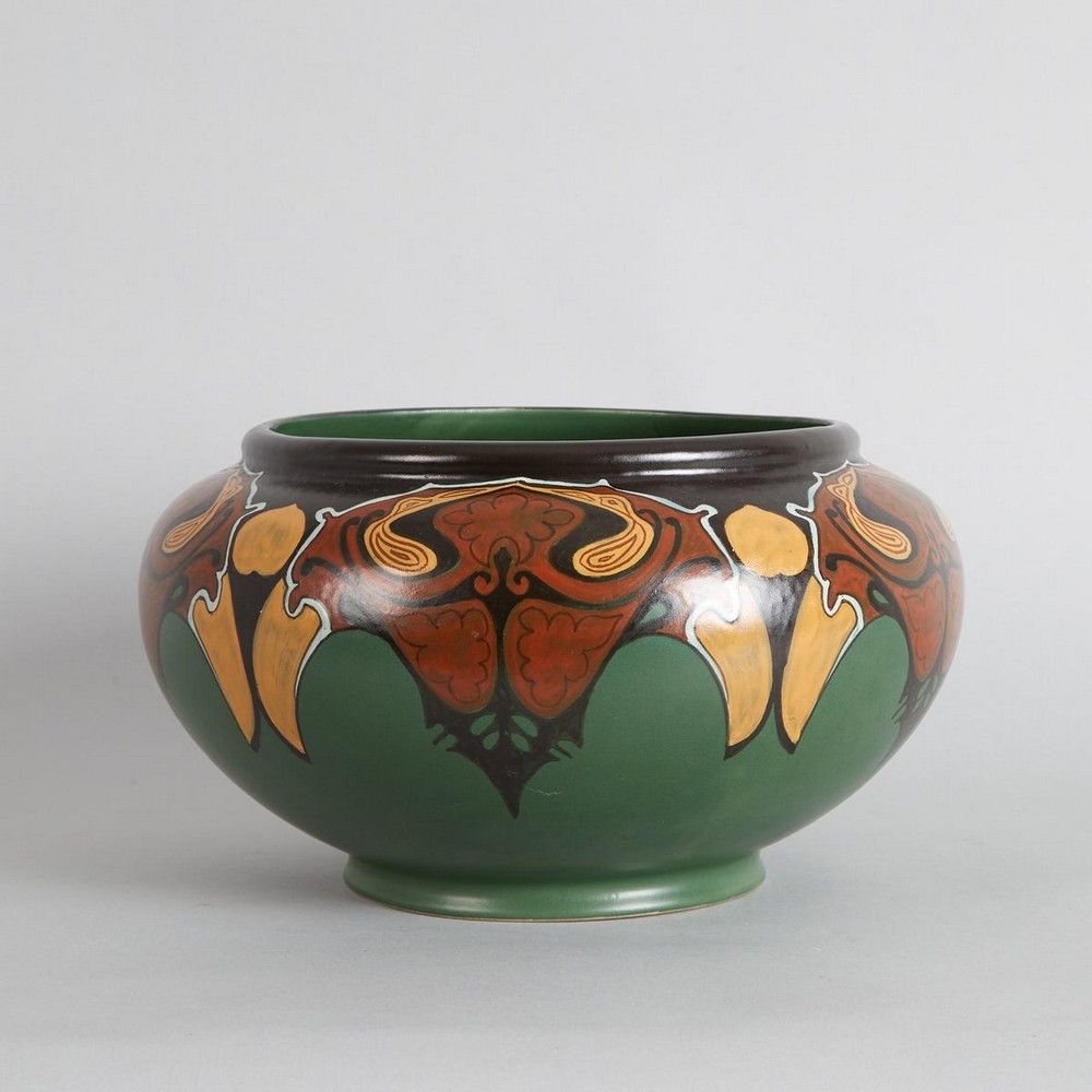 Dutch Distel Art Nouveau Jardiniere - Manufacturer's Mark, 30cm Height ...