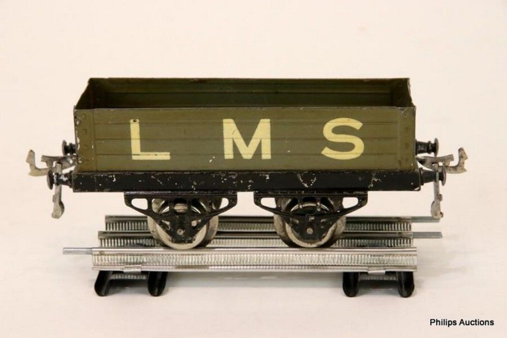 Hornby O-Gauge LMS Open Wagon, c.1950, Green, Tinplate, Rail - Railway ...