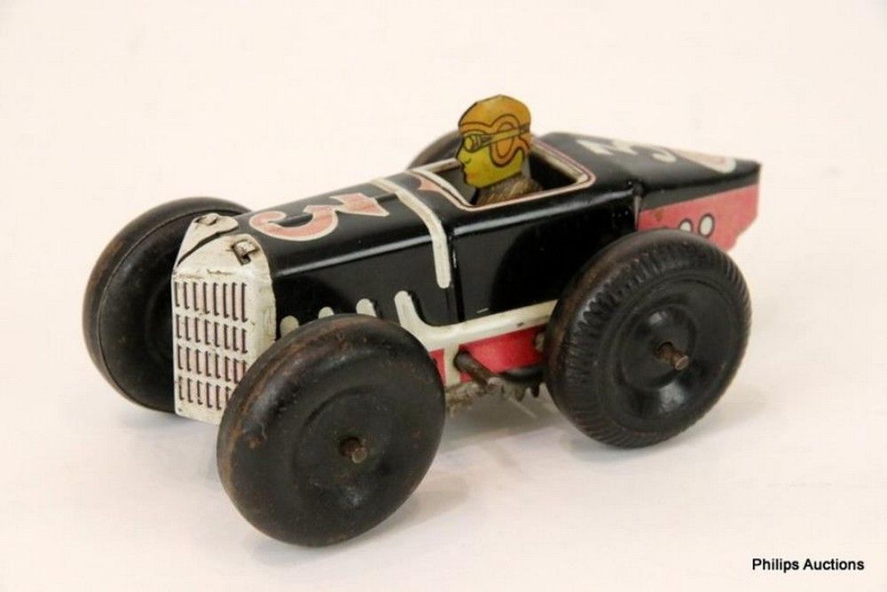 Marx Windup Midget Racer: Black and Red Tinplate Car - Clockwork - Toys ...