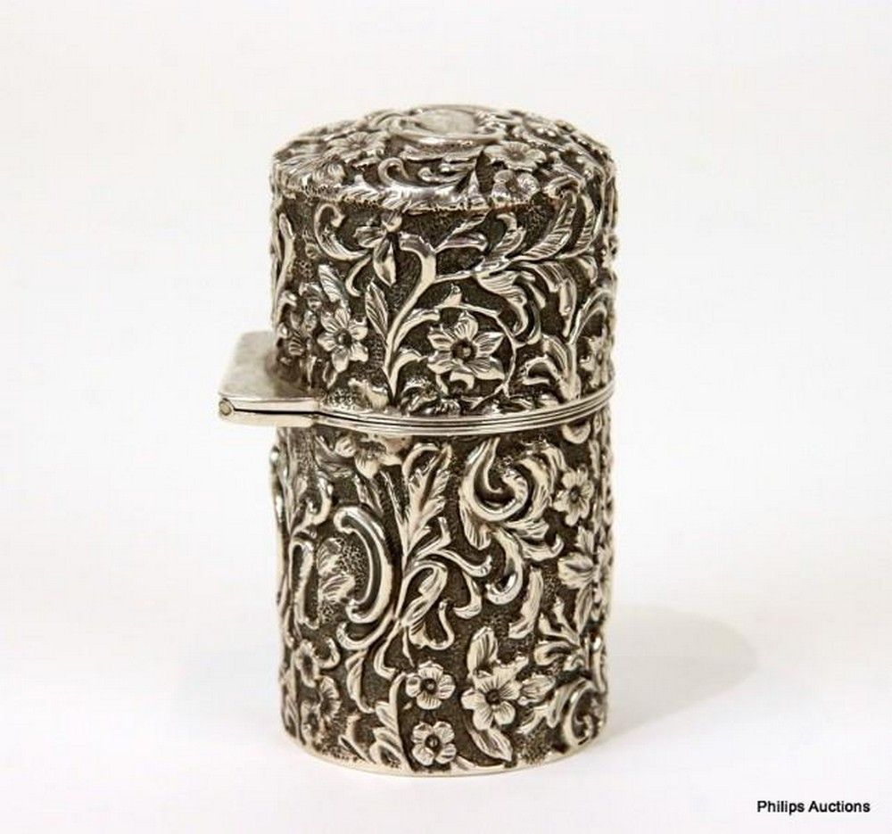 Victorian Sterling Silver Perfume Box with Crown Lavender Salts - Scent ...