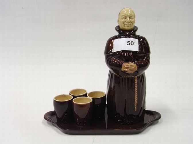 Beswick Monk Decanter Set with Tray (A/F) - Beswick - Ceramics