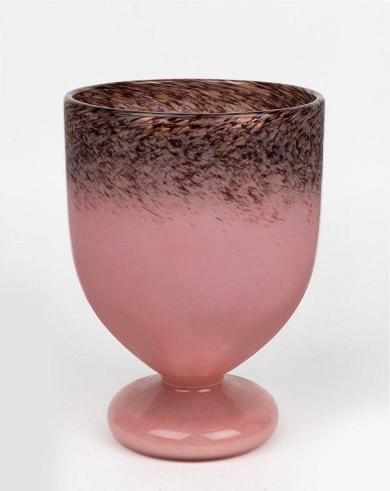 Moncrieff-style Pink Glass Vase with Gilt and Purple Decoration ...