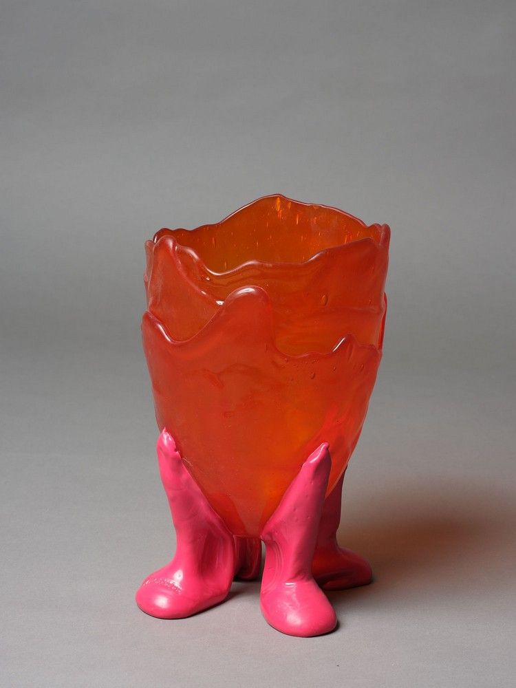 Gaetano Pesce Fish Design Rubber Vase in Pink and Orange - Zother ...