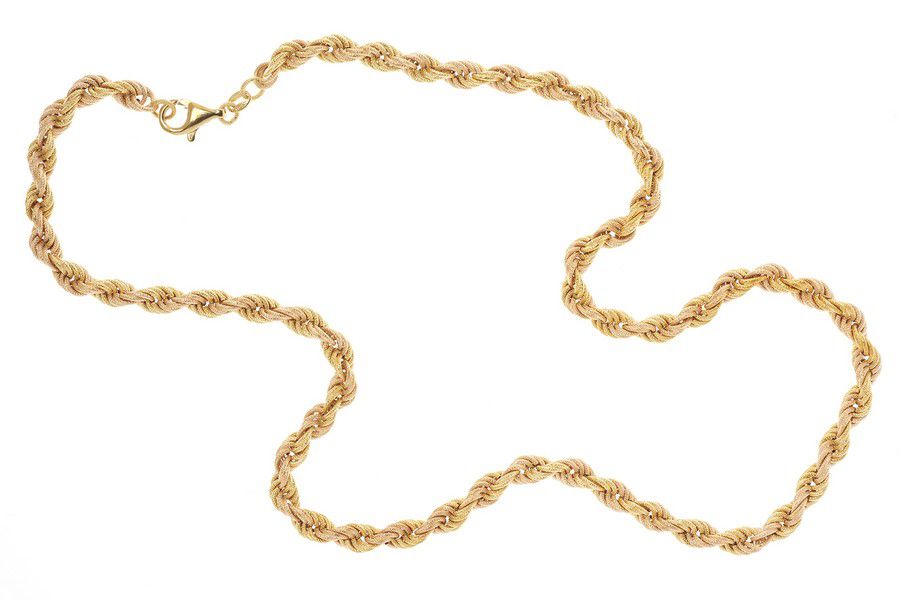 18ct Two-Tone Gold Rope Chain with Parrot Clasp - Necklace/Chain ...
