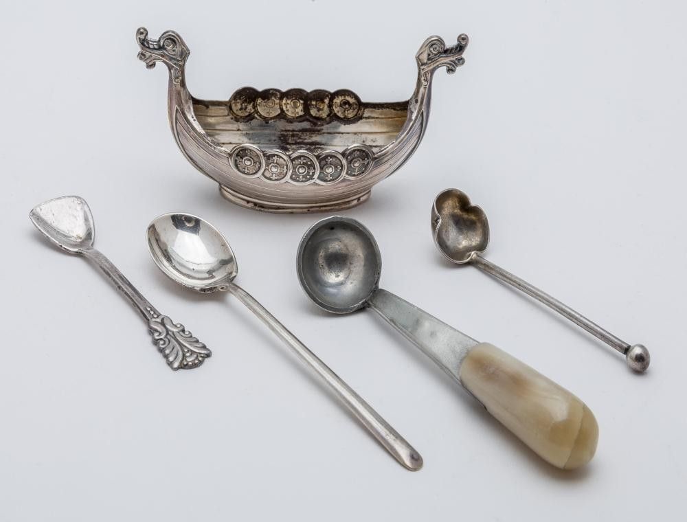 Viking Ship Condiment Frame Set with Four Spoons - Flatware/Cutlery and ...