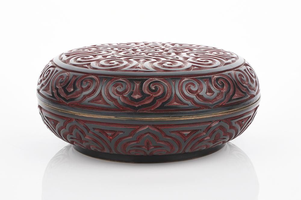Chinese Tixi Lacquer Circular Bowl and Cover, 20th Century - Ceramics ...