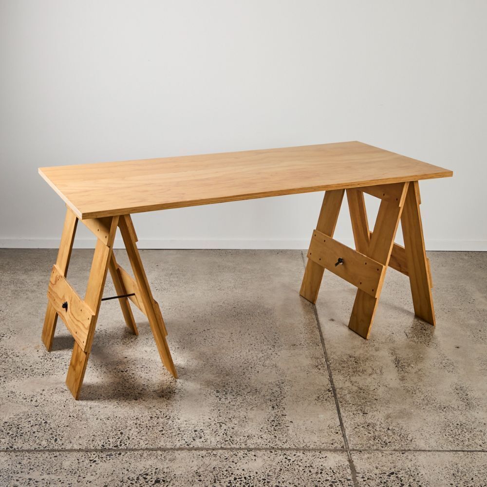 Modern Trestle Desk with Locking Slots for Functional Workspace - New ...