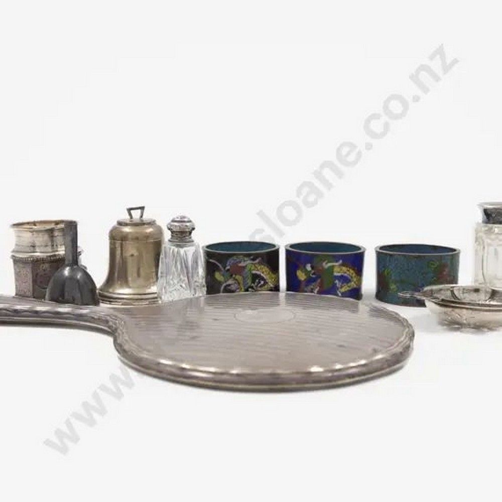 Silver Inkwell Set with Lemon Squeezer and Napkin Rings - Dressing ...