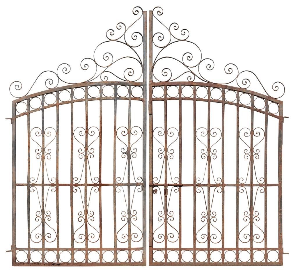 Aged and Distressed Wrought Iron Gates, 279 x 144 cm - Structural ...