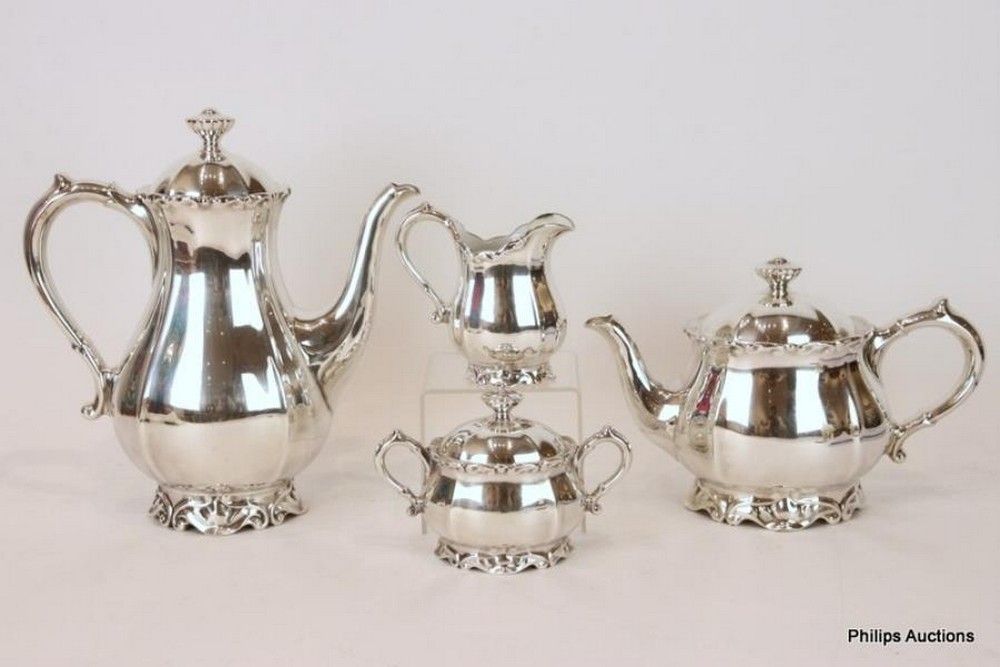 German Furstenberg Silver-Plated Porcelain Tea and Coffee Set - zOther ...