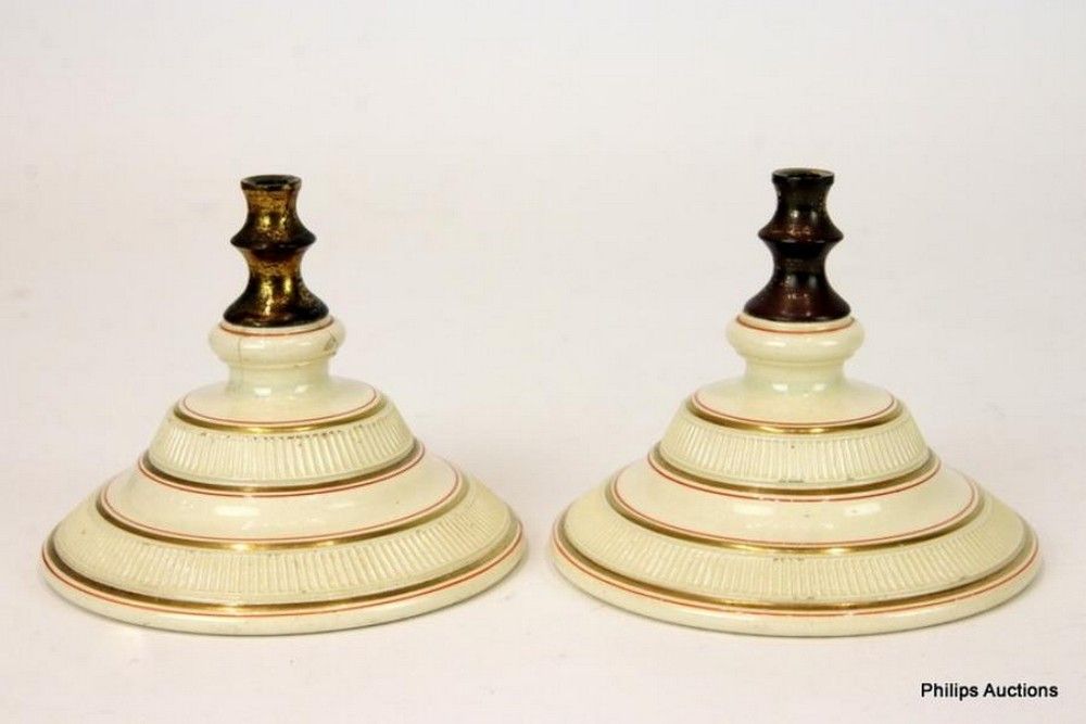 Victorian Tapersticks with Gilt and Fluted Borders, Late 19th Century ...