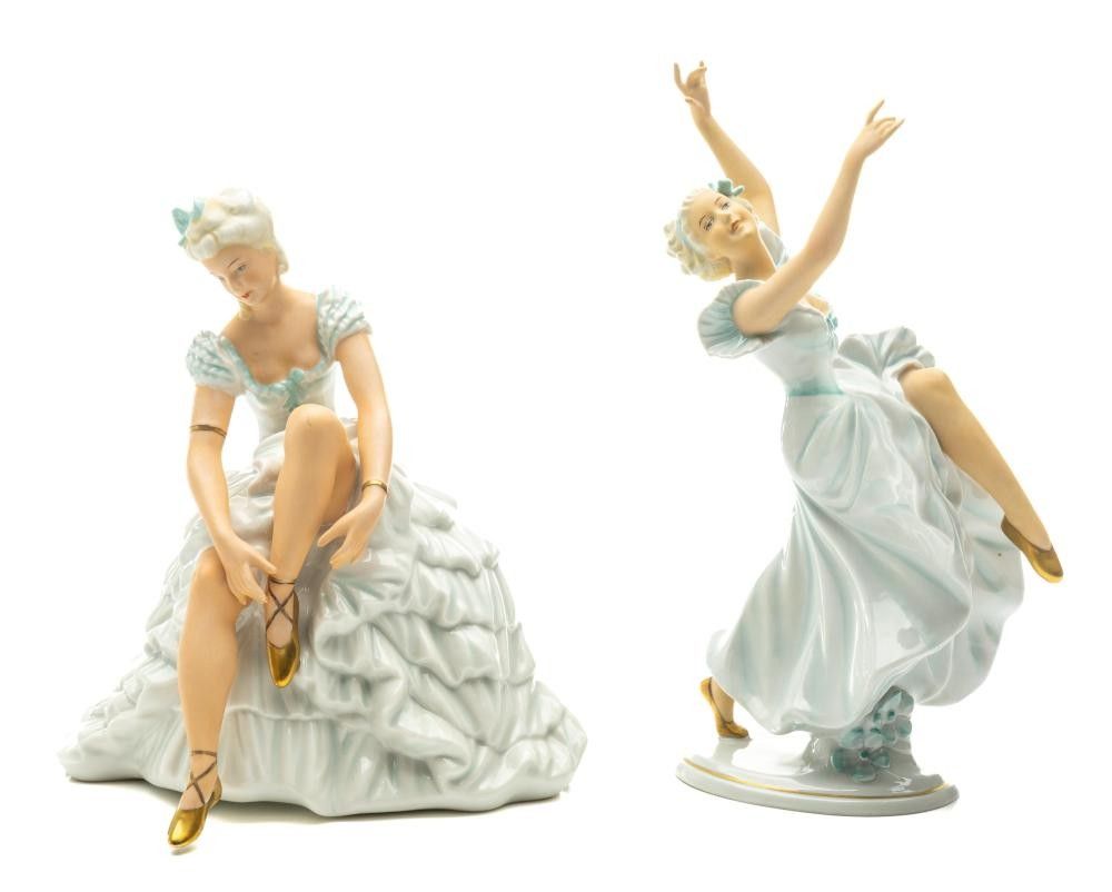 German Porcelain Ballet Dancers: Graceful Pair, 22 cm Height - zOther ...