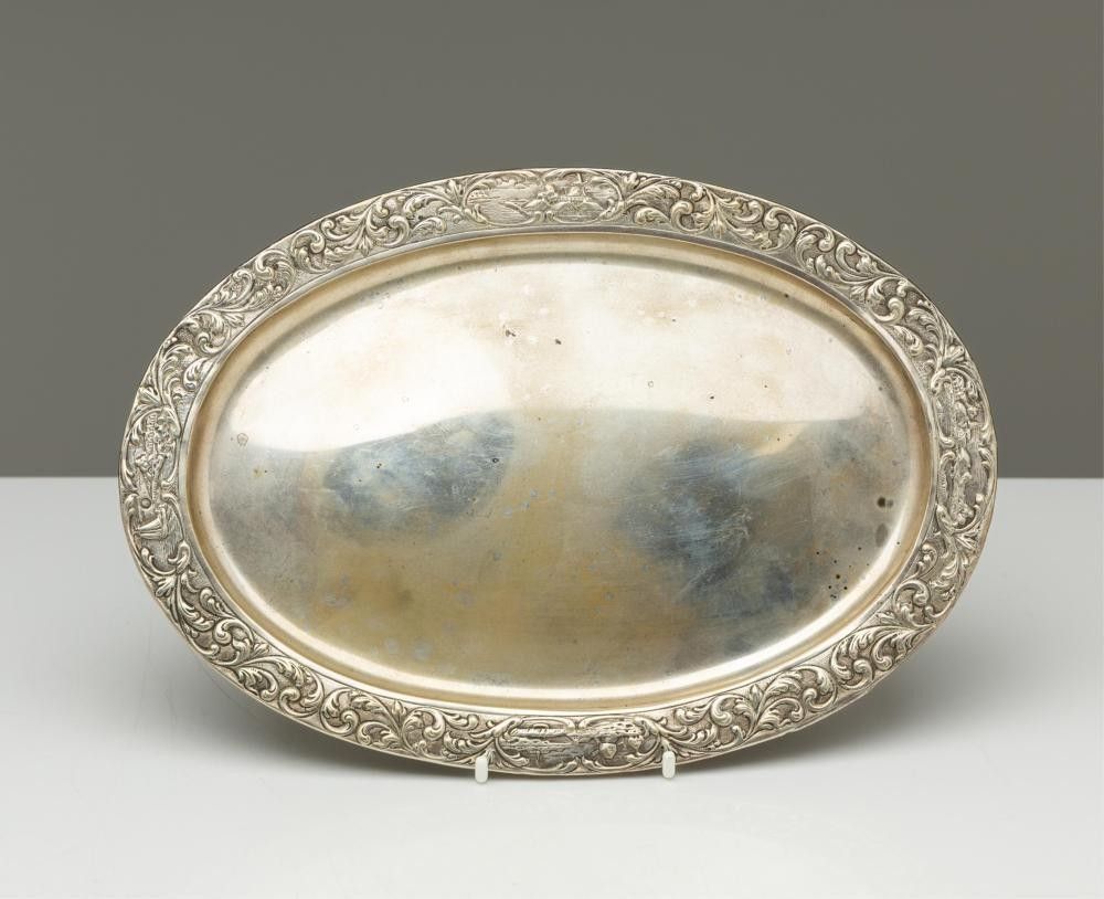 Dutch 833 Silver Tray, 26cm Length, Weight 253g - Trays, Salvers ...