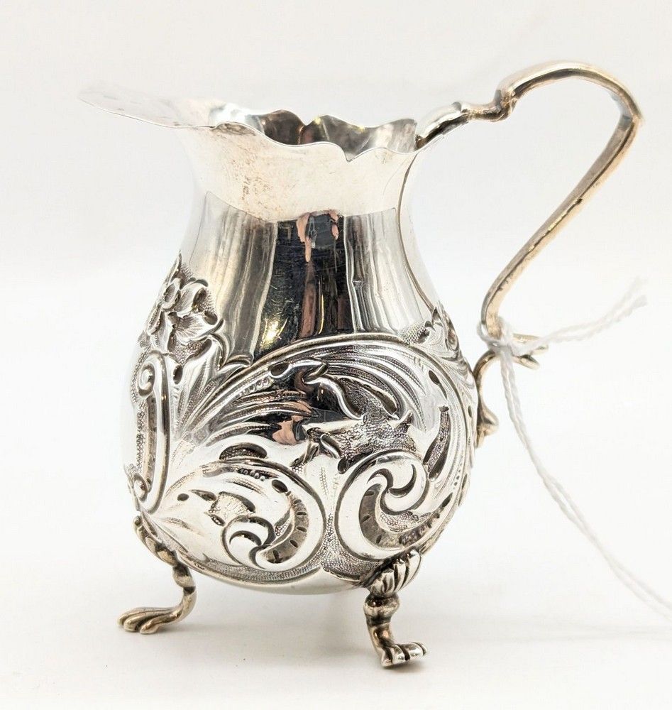 1922 Birmingham Sterling Silver Tri-Footed Embossed Decorative Jug ...