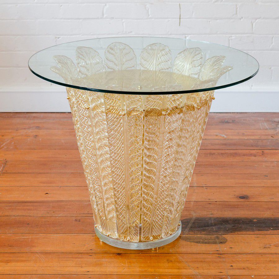 Italian Murano Glass Circular Side Table - European - Furniture - Post 1950