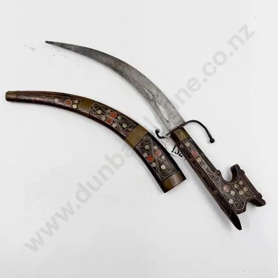 Moroccan Nimcha Knife with Scabbard, Islamic Designs, Juni '35 - Edged ...
